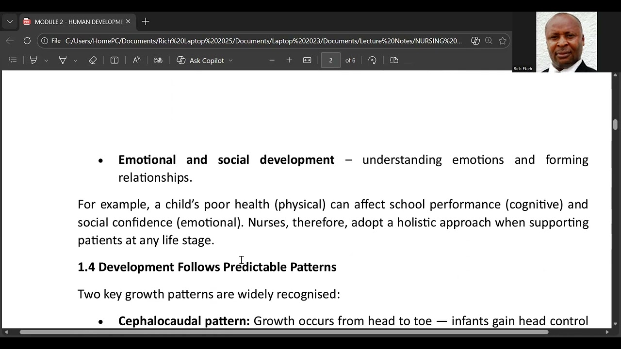 MODULE 2: HUMAN DEVELOPMENT ACROSS THE LIFESPAN