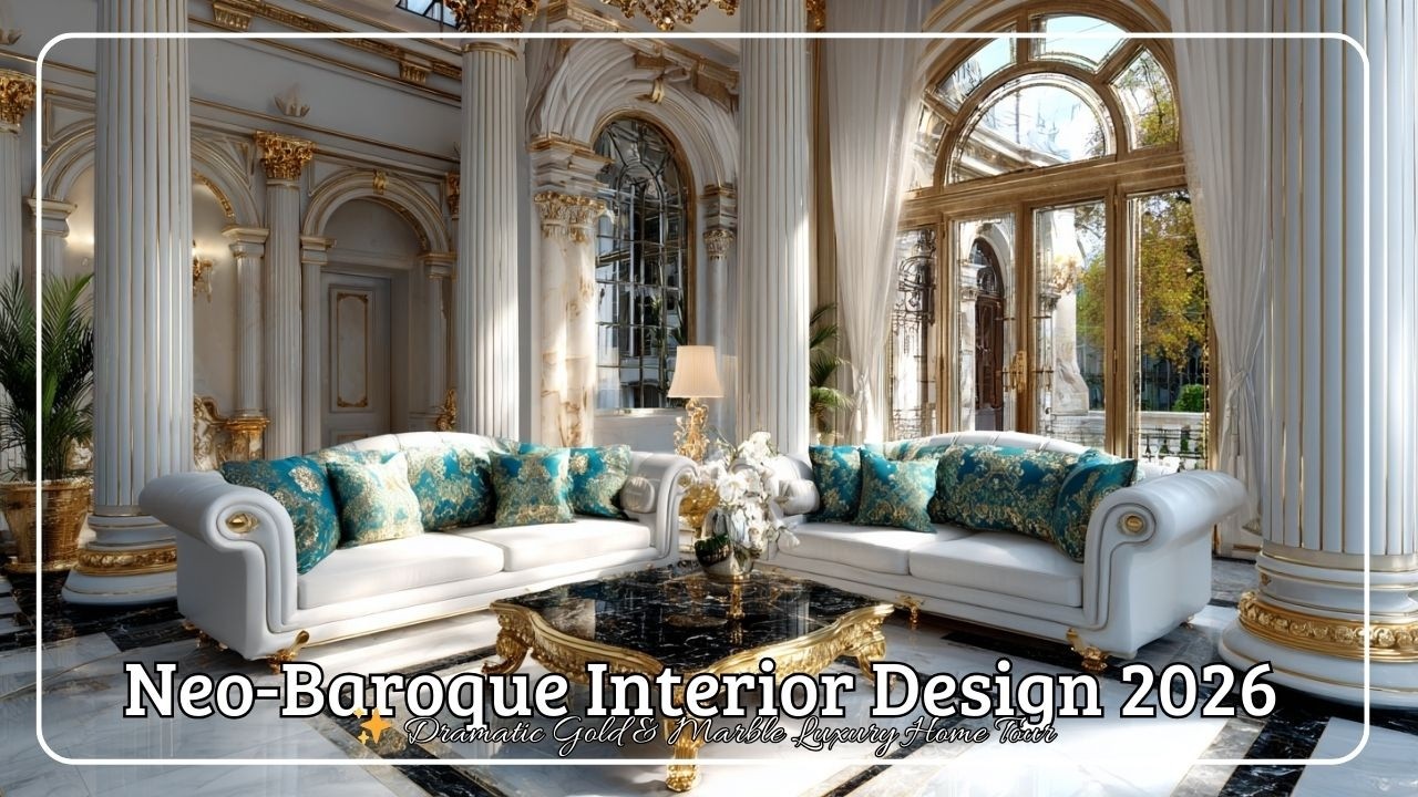 Neo-Baroque Interior Design 2026 ✨ Dramatic Gold & Marble Luxury Home Tour