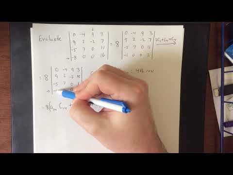 Finding the determinant of a 4x4 matrix by using elementary row operations and cofactor expansions