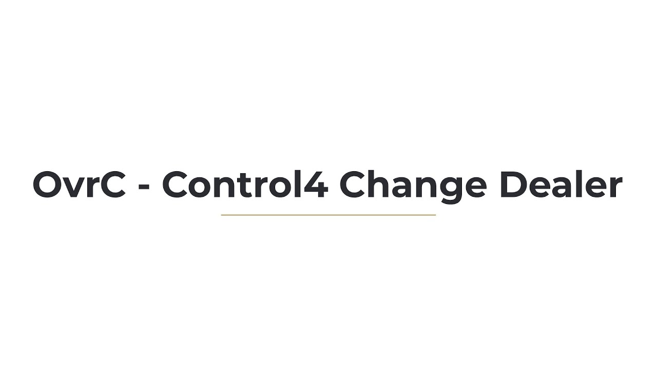 Control4 Change Dealer