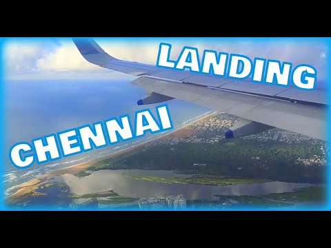 Chennai International Airport (MAA) | Flight Landing | STUNNING MARINA Beach Views | HD