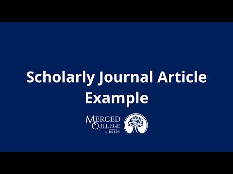 Scholarly Journal Article Example