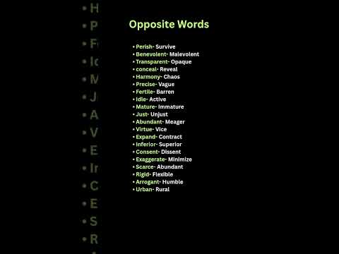 Opposite Words you must know ✅ #english #learnenglish #vocabulary #spokenenglish #ielts #antonyms