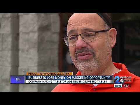 Company selling tabletop ads accused of swindling local businesses