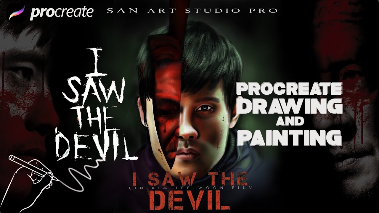 I saw the devil movie poster painting | Procreate Tutorial | Nft For Beginners