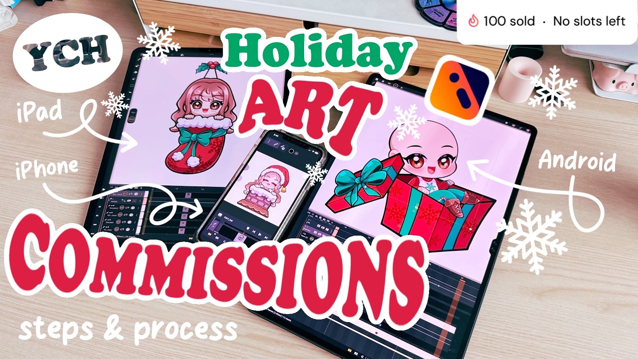 How to sell your YCH ART COMMISSIONS for the HOLIDAYS 🎄🎅🏻 commission tips & steps!
