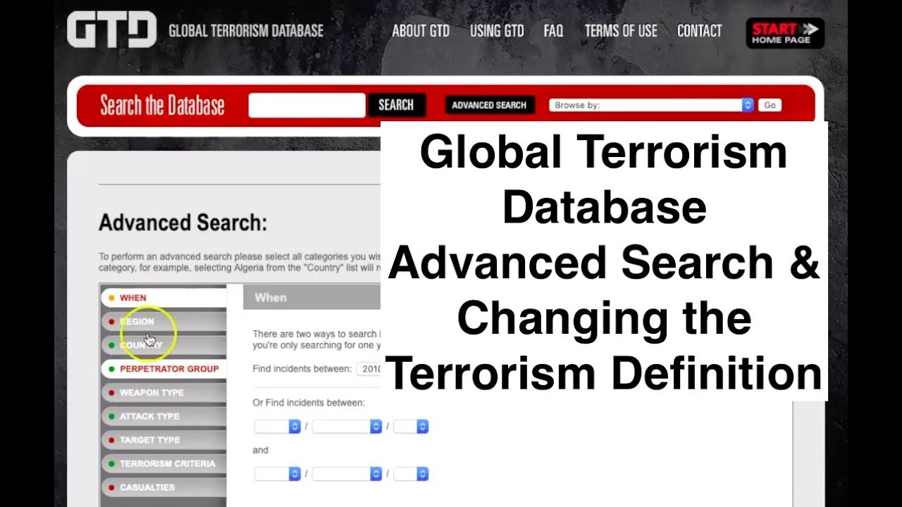 How To Use the Global Terrorism Database | Advanced Search