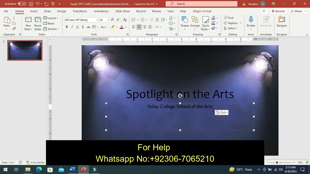 Exp22_PowerPoint_Ch05_CumulativeAssessment _Arts | PowerPoint chapter 5 CumulativeAssessment Arts