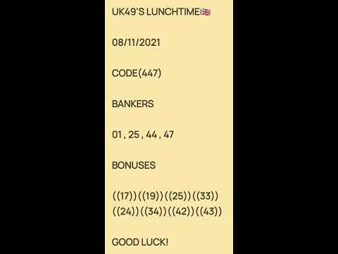 BEST UK49'S LUNCHTIME PREDICTIONS