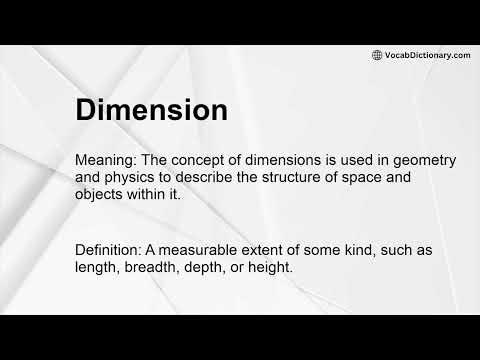 Dimension Meaning