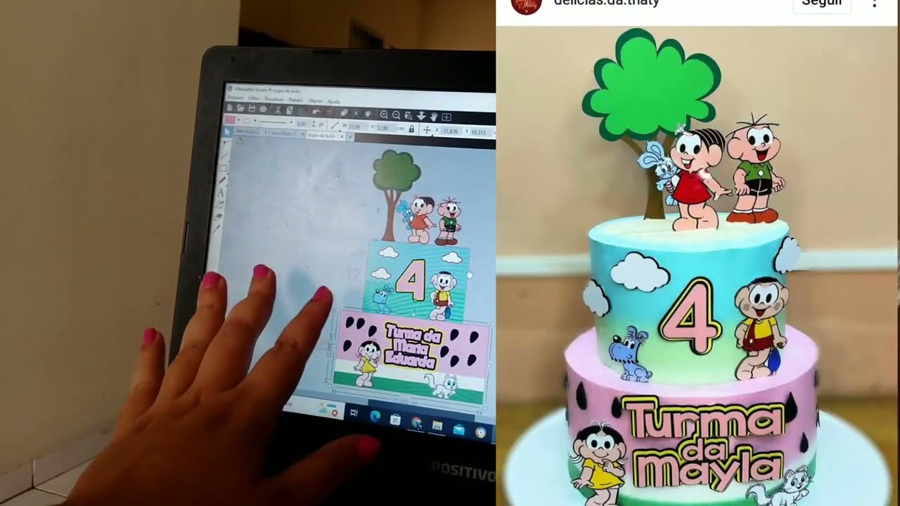 PRINT E CUT NA SILHOUETTE PORTRAIT 3 / IMPRIMINDO E CORTANDO TOPO DE BOLO PERFEITO