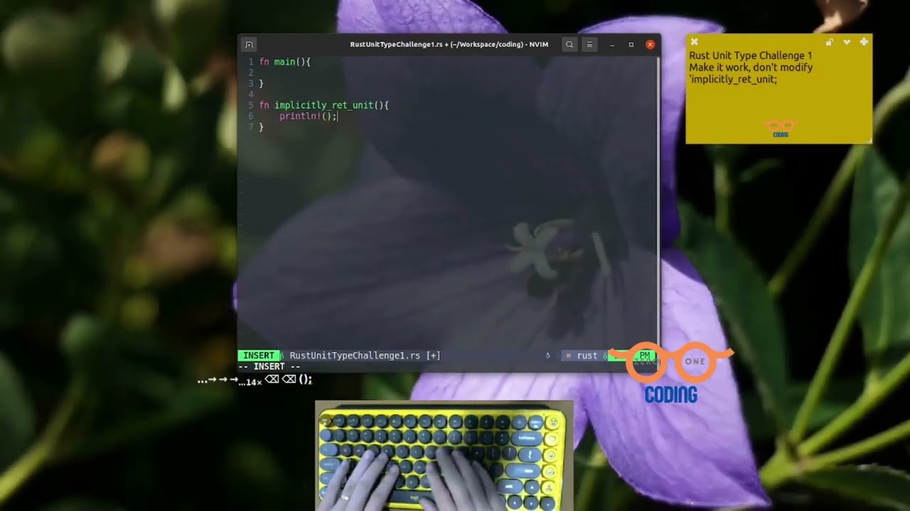Learning Rust Programming -  Unit Type - Challenge 1 | ASMR Coding