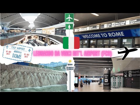 Leonardo da Vinci Int'l Airport (FCO) Fiumicino, Rome. Italy Terminals 1 & 3 Full Walking Tour (4K)
