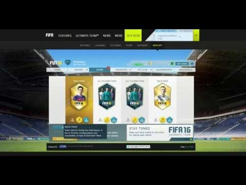 Fifa 16 Ultimate Team First Pack Opening in Web App.