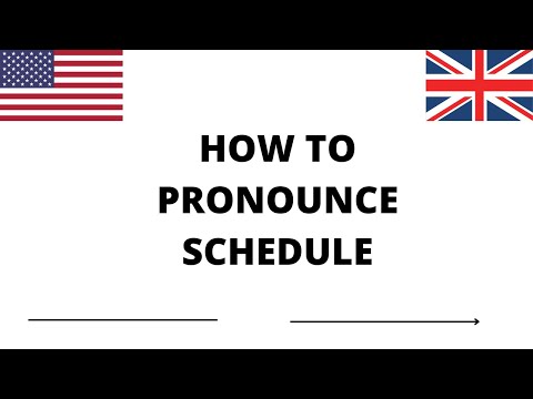 How to Pronounce SCHEDULE in American/British English