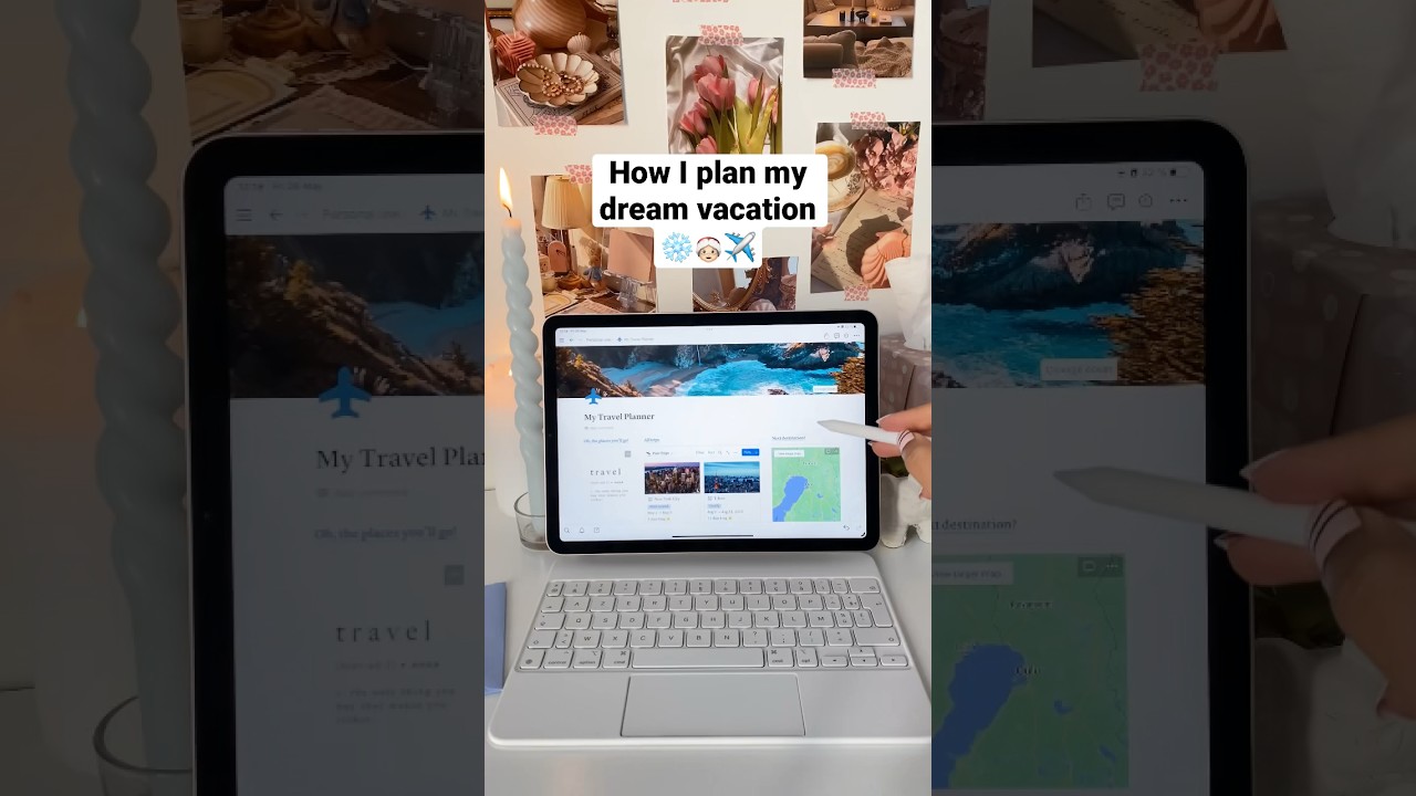 Plan my dream vacation w/ me 🥰❄️🤶🏻 #travelplanner #notion #digitalplanner #organize #travel