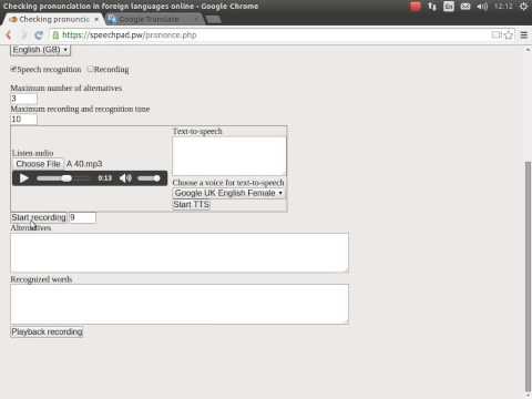 Prononce - check your pronunciation online
