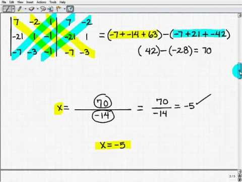 Math-U-See Algebra 2 - Homeschooling Help Matrices Cramer's Rule- TabletClass.com