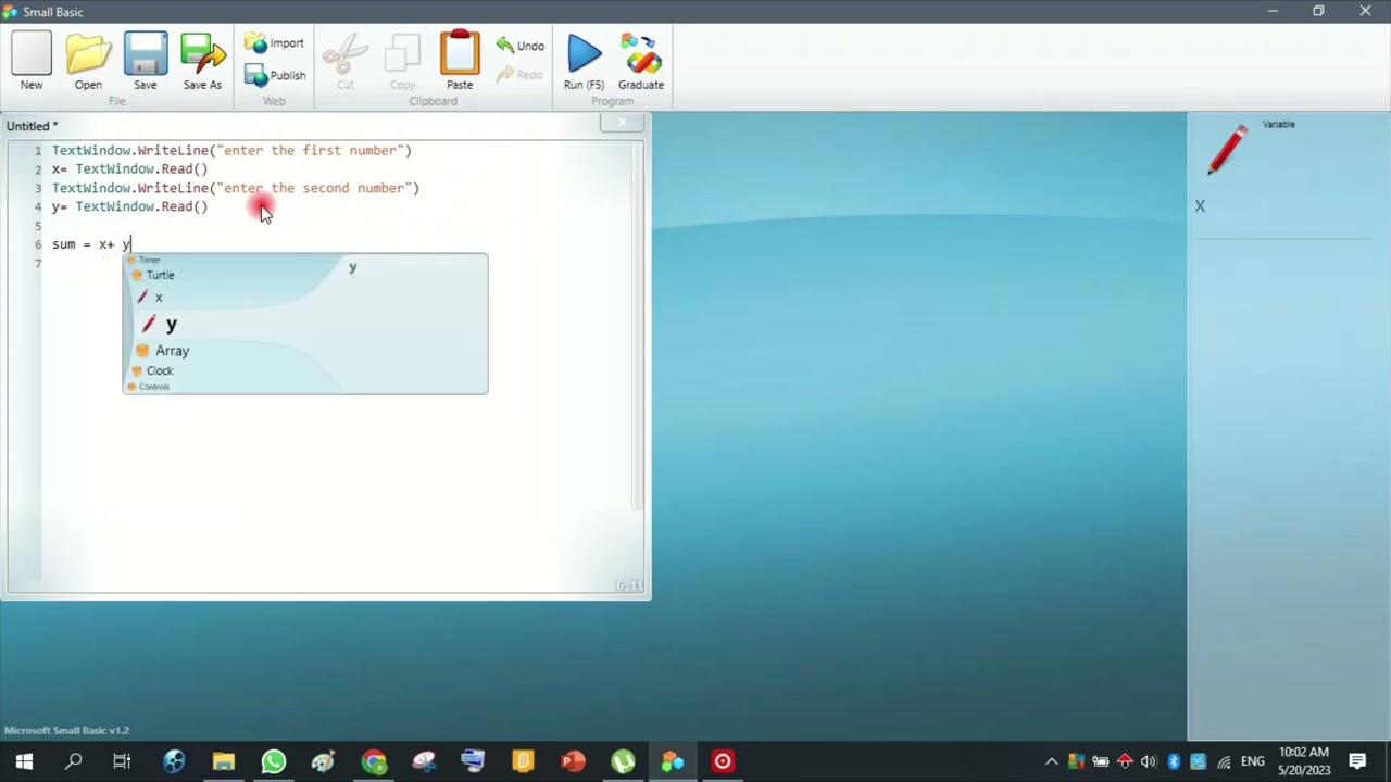 making simple  math operations using small basic