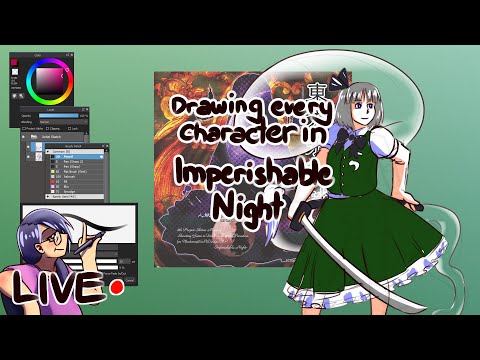 Drawing EVEN MORE Characters from Touhou 8: Imperishable Night