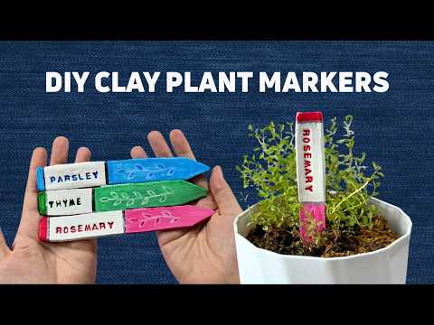 Air Dry Clay Plant Marker |  DIY Garden Art Markers for Herbs | Cute Crafts  #gardening #diy #crafts