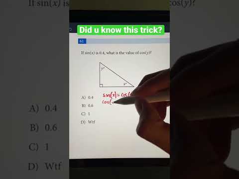 Sin & Cos Triangle Math Hack | JusticeTheTutor #math #shorts #maths #school