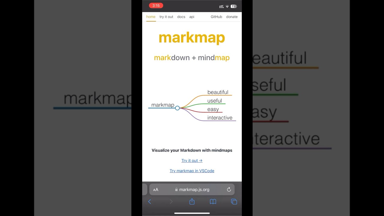 Markmap : Covert your markdown file into interactive mind map
