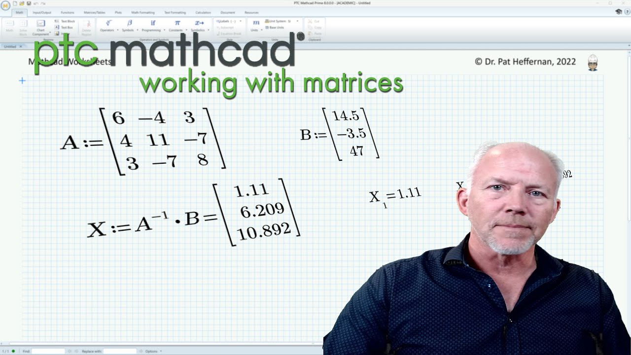 PTC Mathcad -  Working with Matrices