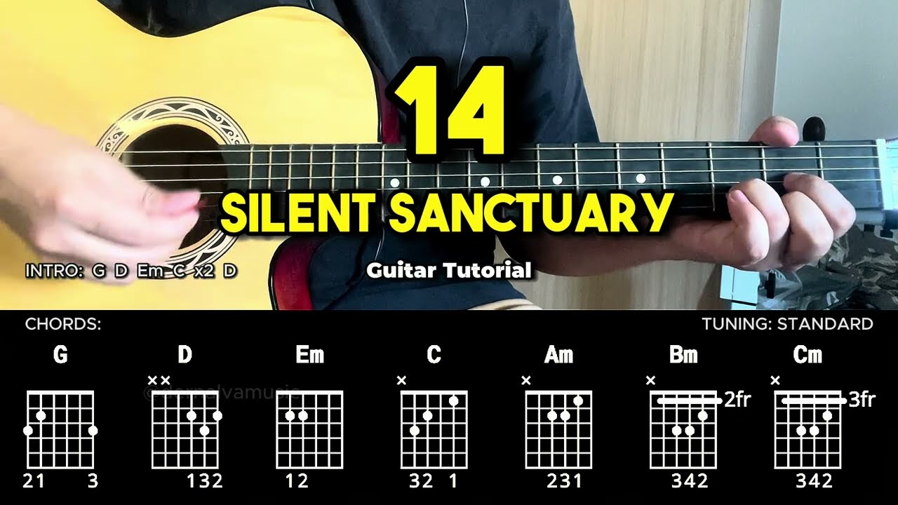 14 - Silent Sanctuary | Easy Guitar Chords Tutorial For Beginners (CHORDS & LYRICS) #guitarlessons
