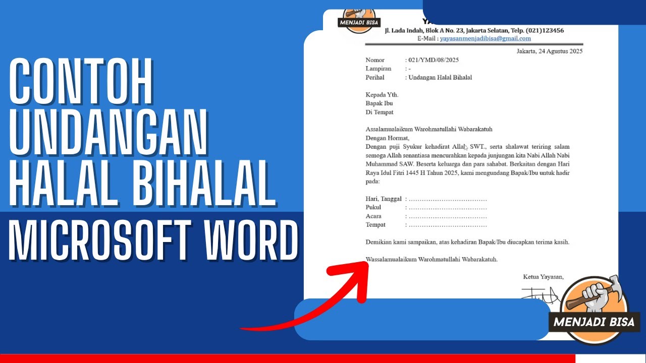 Contoh dan Cara Membuat Undangan Halal Bihalal di Word