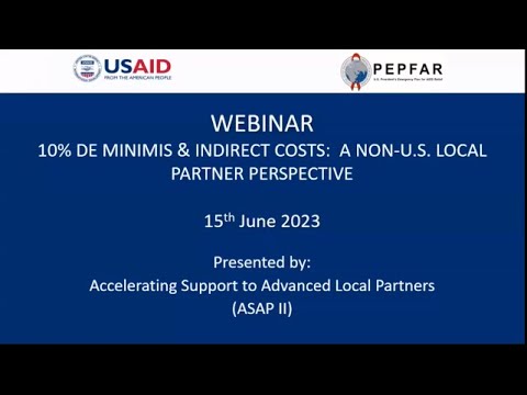 10% de minimis & Indirect Costs: A Non-US Local Partner Perspective