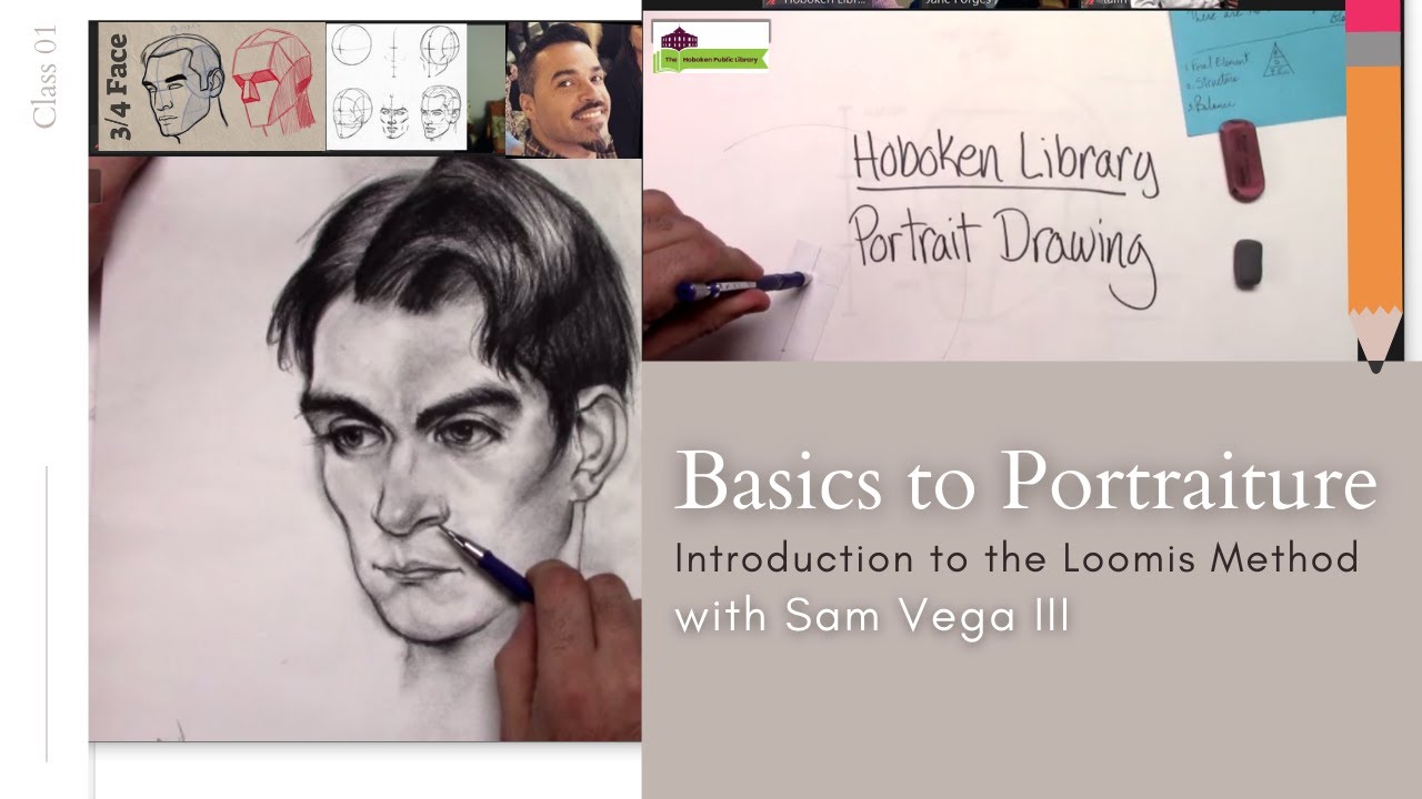 Basics to Portraiture Drawing: The Loomis Method, Class 1 | Hoboken Library