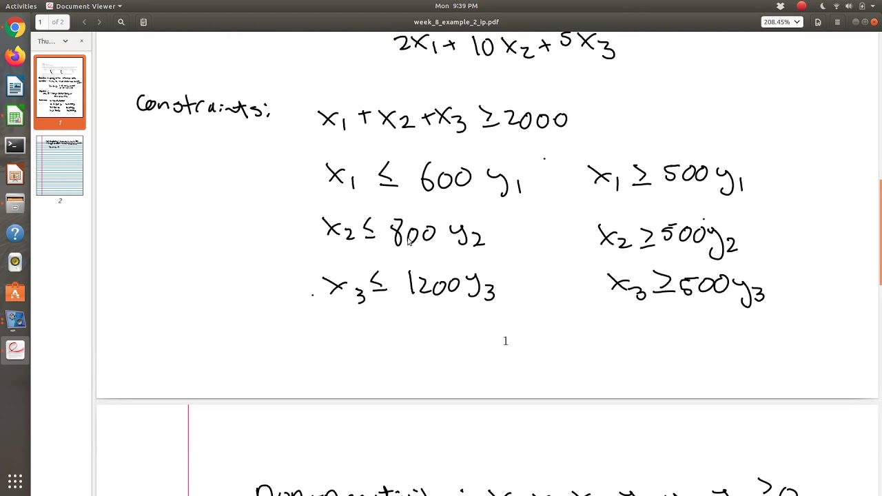Integer Programming (Project Planning) Example 2: LibreOffice Calc