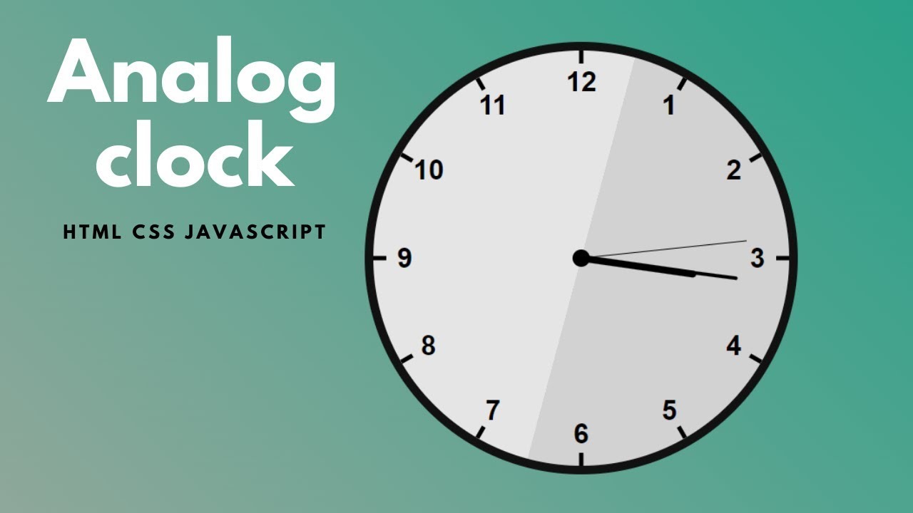Simple Analog Clock using HTML, CSS & Javascript