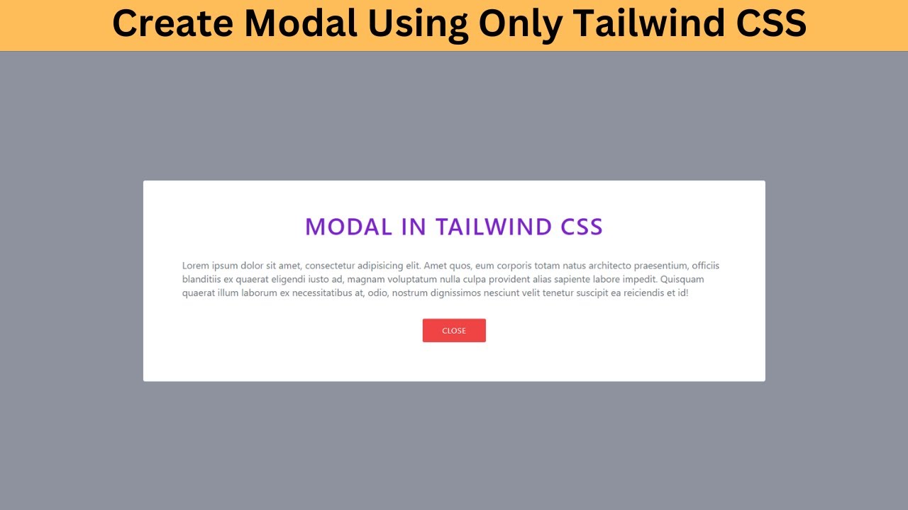 Create a Modal Using Tailwind CSS | Popup Modal Tailwind