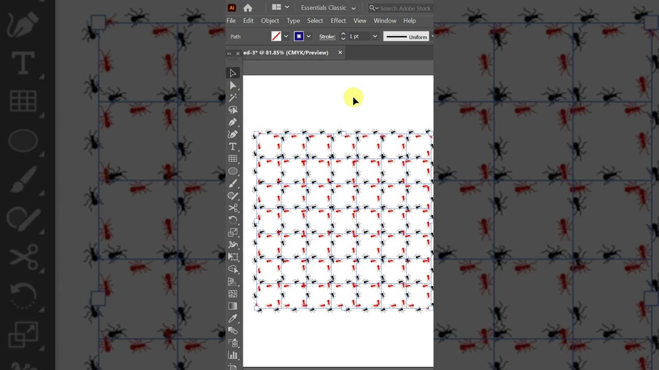 Creepy-Cool Ant Pattern in Illustrator 🐜 | Repeating Insect Design #illustration #pattern