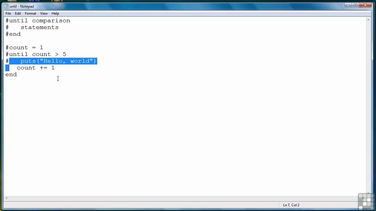 Ruby Programming Tutorial | Until Loops