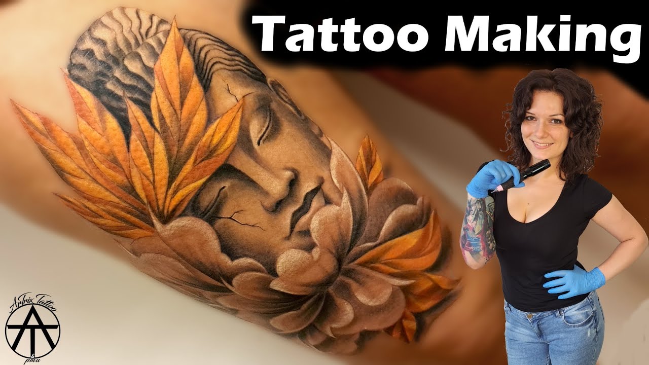 How I Made a Tattoo on Thigh - Buddha