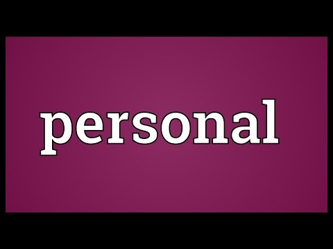 Personal Meaning