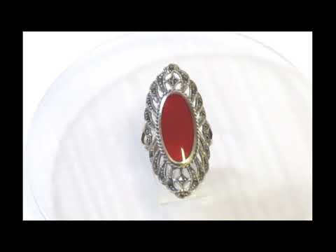 Carnelian Marcasite Ring
