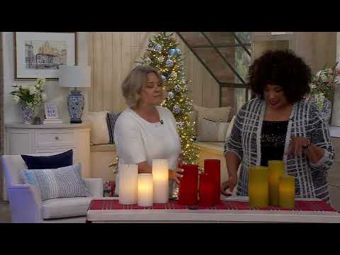 Bethlehem Lights S/3 Tall Fiber Optic Flameless Pillars on QVC