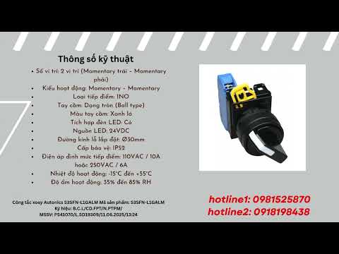 Công tắc xoay Autonics S3SFN L1GALM B C Lưu 11 06 2025