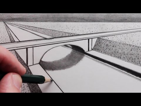 How to Draw a Bridge in Two-Point Perspective: Narrated Pencil Drawing