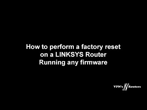 How to preform a factory reset on a LINKSYS Router running any firmware