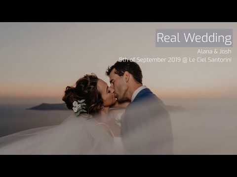 Alana and Josh's timeless wedding at Le Ciel Santorini