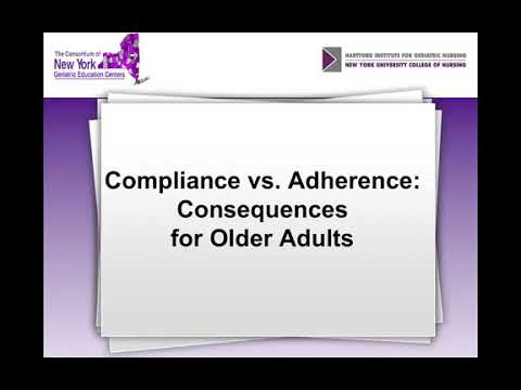 CNYGEC: Compliance vs. Adherence, Consequences for Older Adults