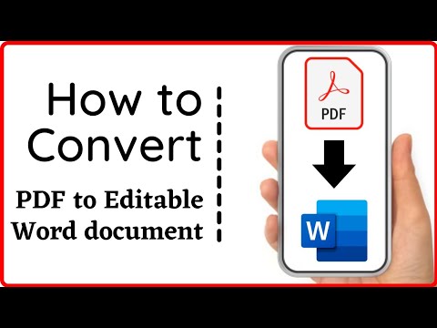 How to convert pdf to editable word document in mobile phone