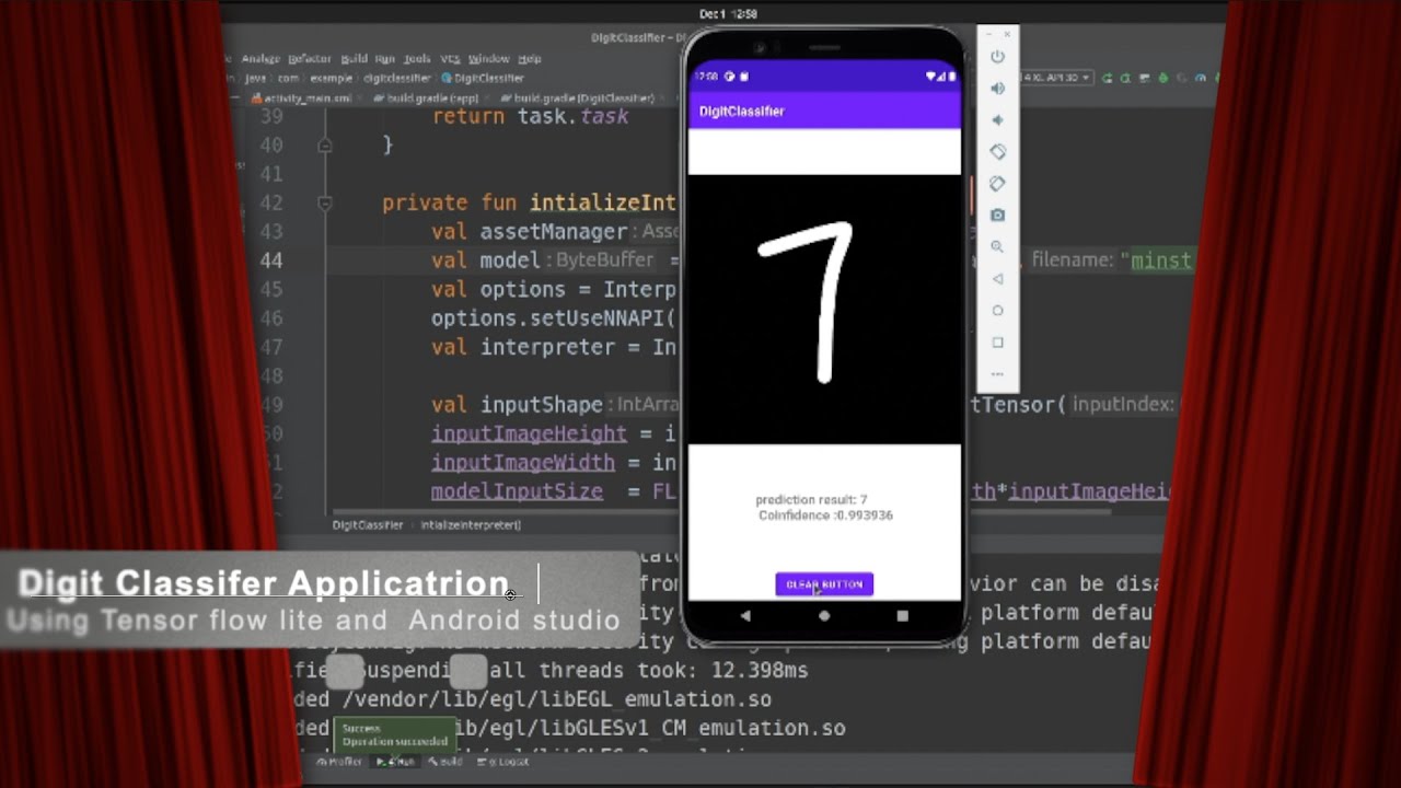 Tensor Flow lite model  Digital Classifier in Android studio tutorial