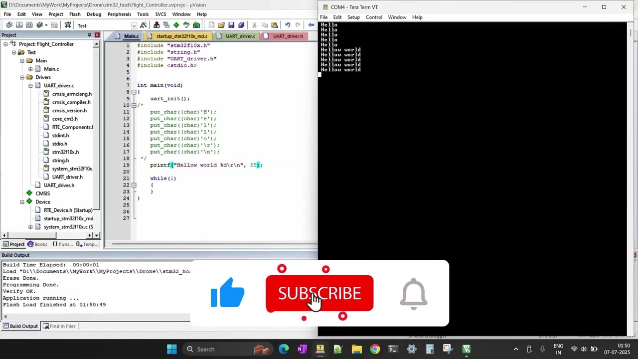 How to Use printf() with UART in Embedded System | STM32 | Keil MDK + CMSIS (No HAL)