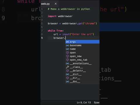 Make a web browser ???? in python ???? #shorts #python